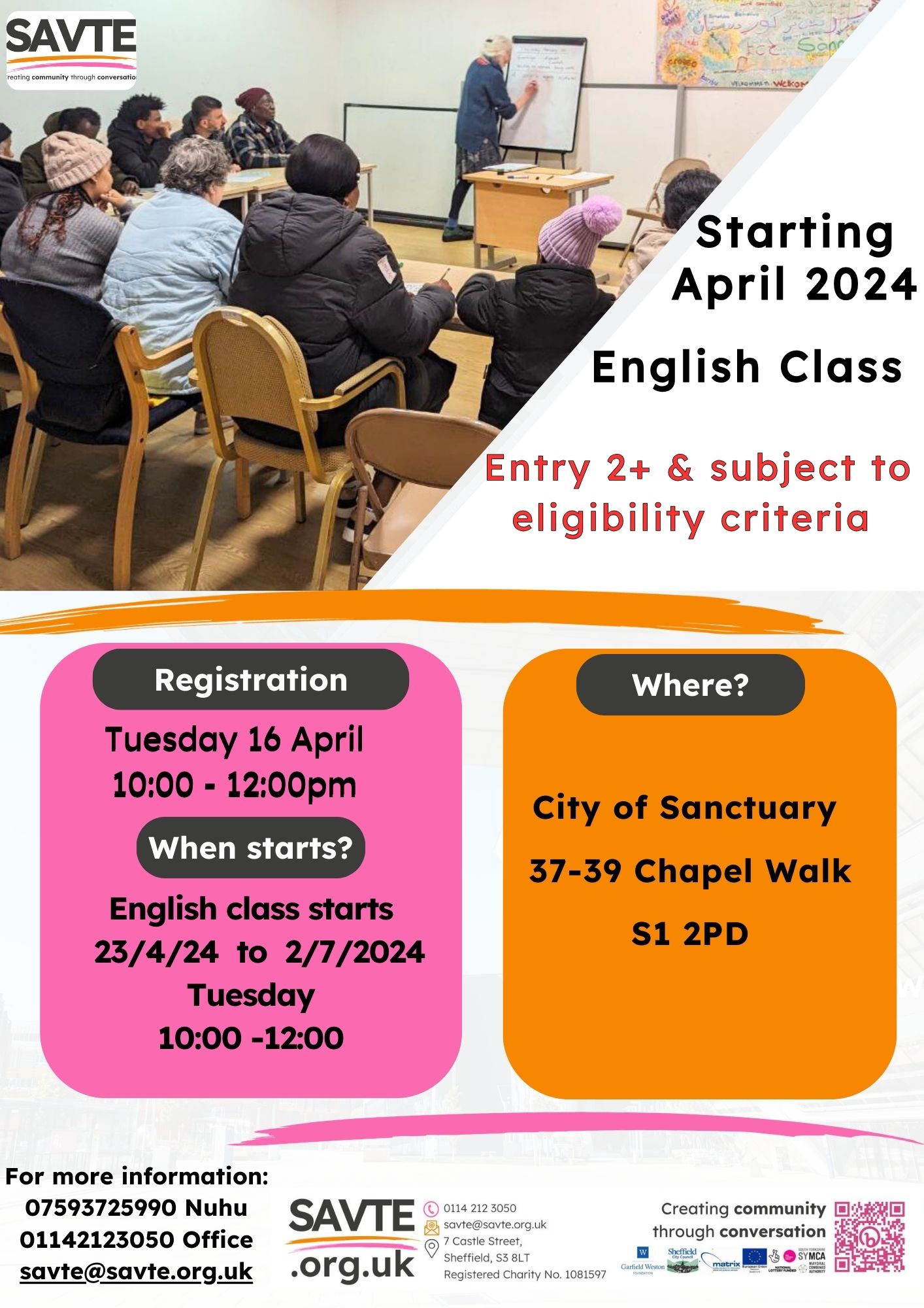 Upcoming English Classes – SAVTE